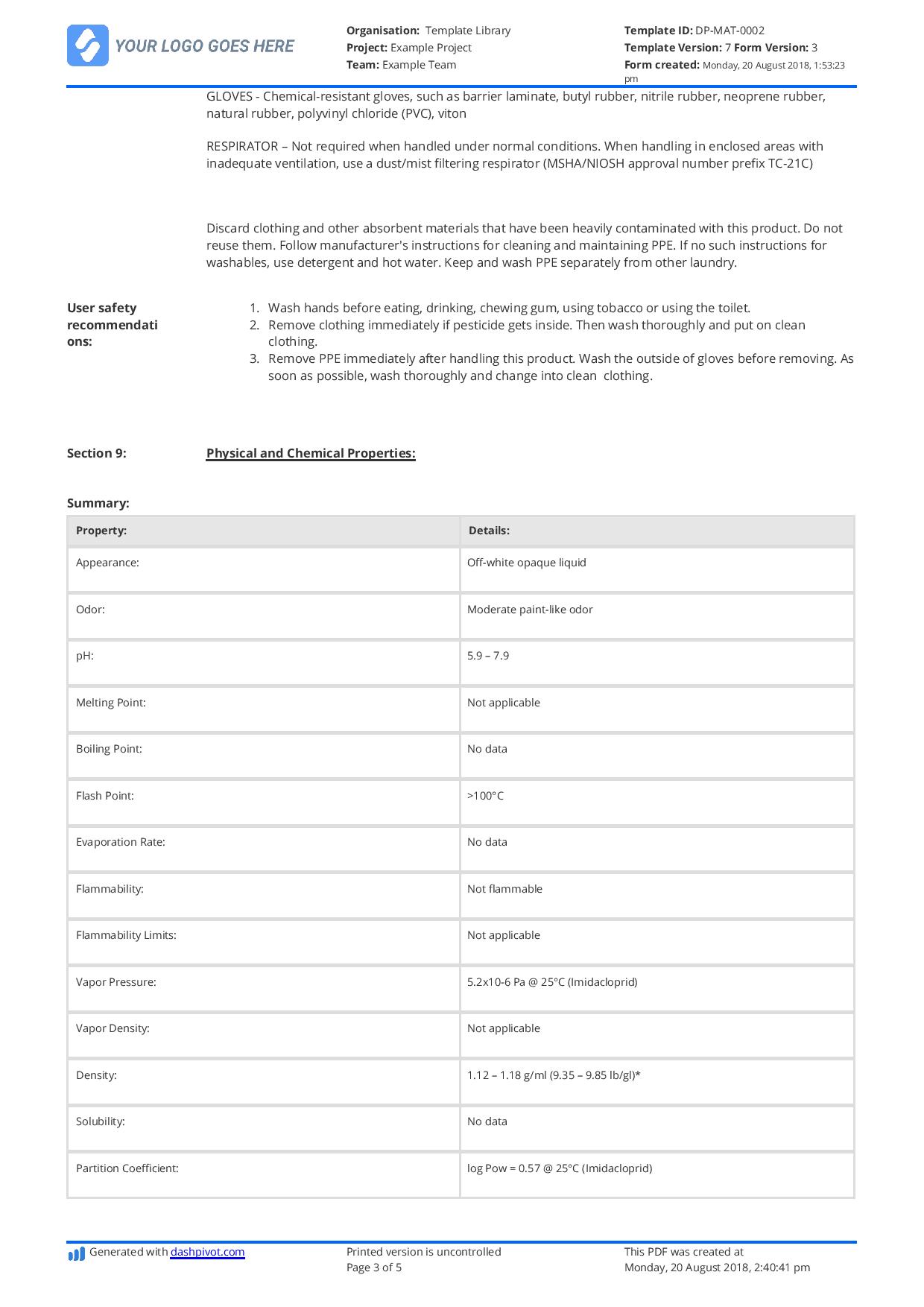 Material Safety Data Sheet Pdf Free Tutor Suhu