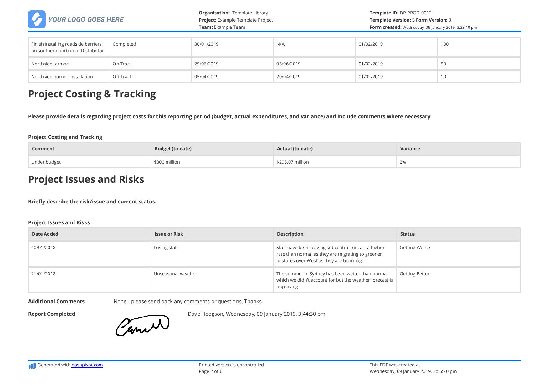 Free Project Status Report Template Better Than Word Excel PPT 