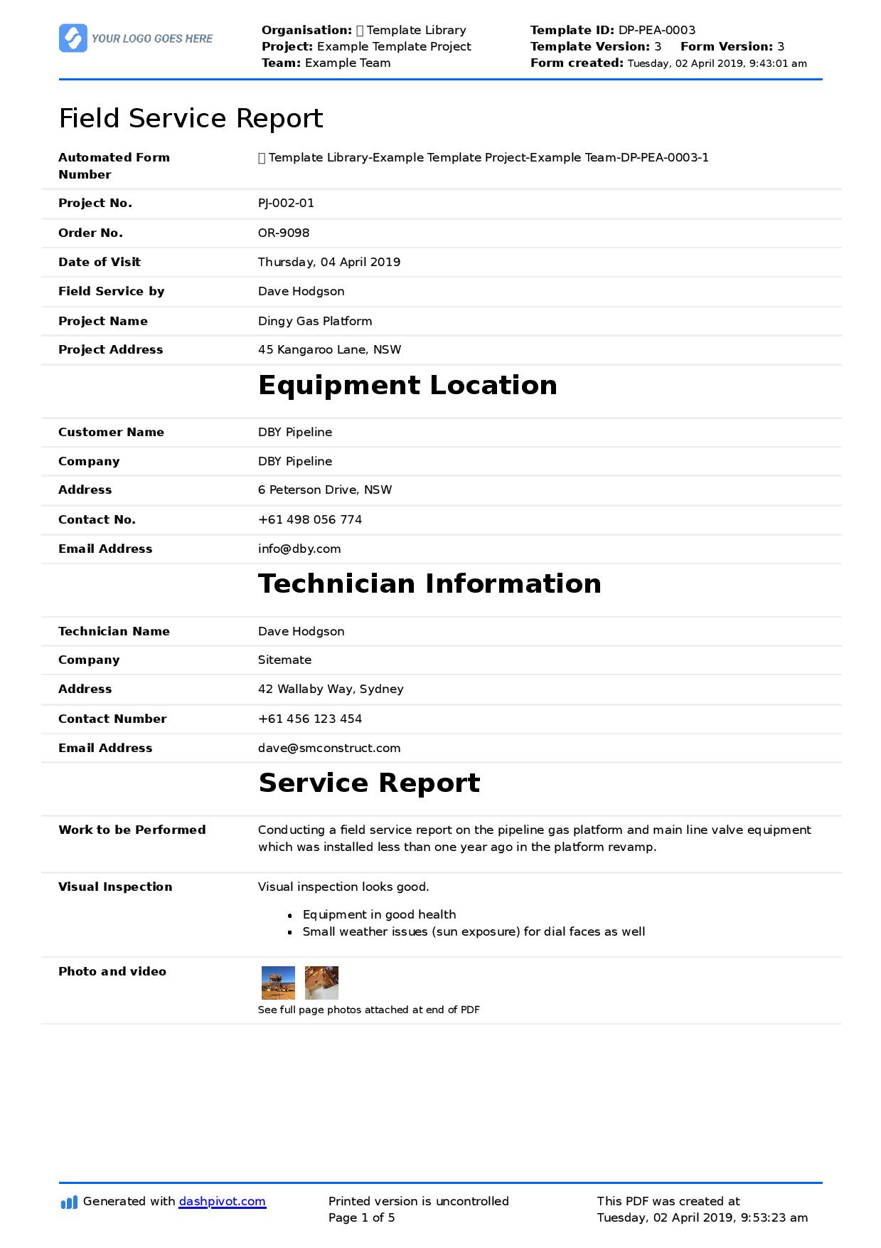 Field Report Template