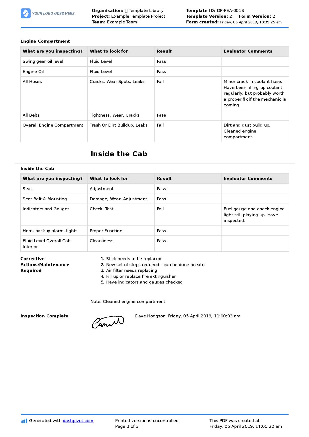 Fire Extinguisher Daily Check List Pdf Monthly Fire Extinguisher 