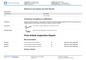 First Article Inspection Form template: Free & editable report template