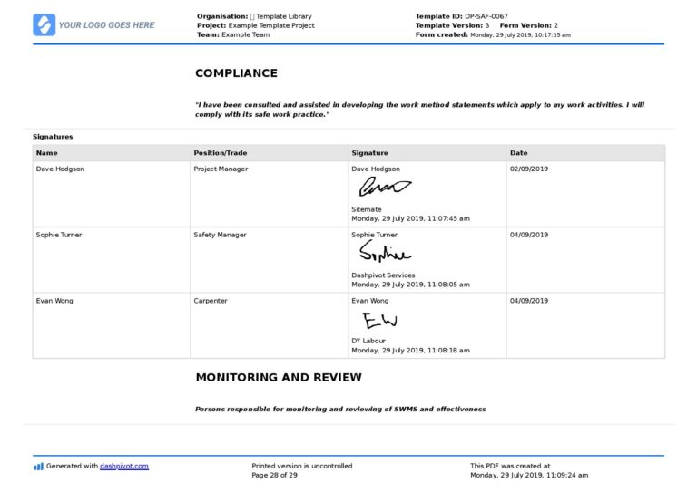 Carpentry Safe Work Method Statement [Free + editable SWMS]