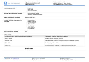 Safe Work Method Statement for Electrical Works (Editable template)