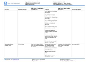 Safe Work Method Statement for Electrical Works (Editable template)