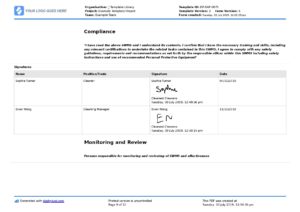 Cleaning Safe Work Method Statement: Free and customisable