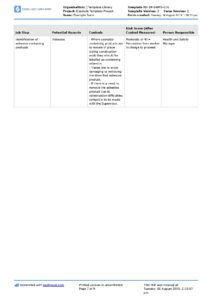 Asbestos Safe Work Method Statement (For asbestos removal etc.)