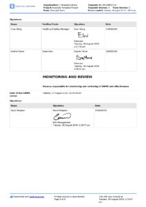 Asbestos Safe Work Method Statement (For asbestos removal etc.)
