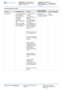 Welding Safe Work Method Statement: Welding SWMS