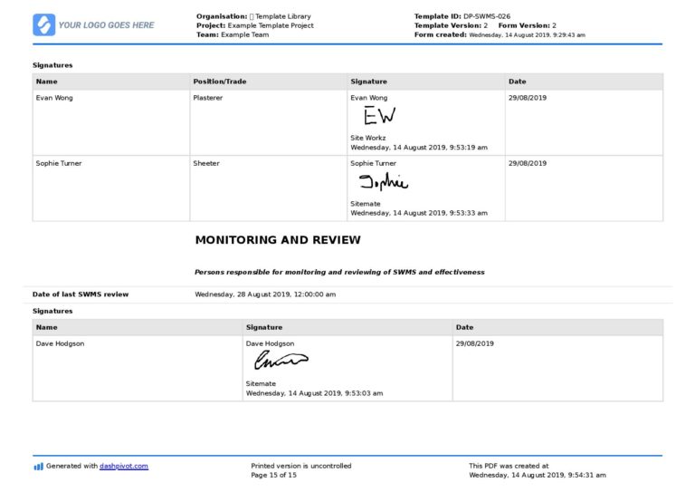 Plastering Safe Work Method Statement (Free plastering SWMS)