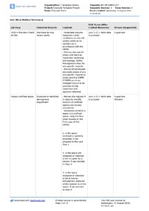 Confined Space Safe Work Method Statement // Editable SWMS doc