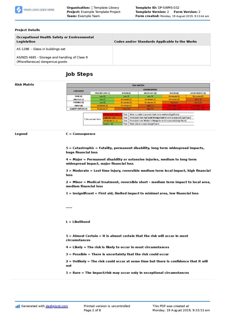 Glazing Safe Work Method Statement [Free & editable SWMS]