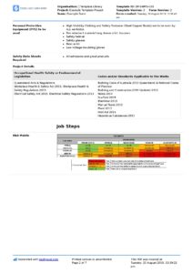 Tiling Safe Work Method Statement: Wall and floor tiling SWMS