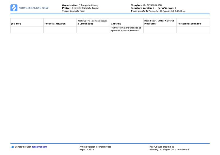 Safe Work Method Statement for Fencing (Free fencing SWMS)