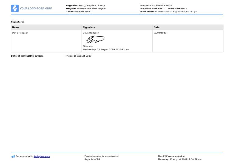 Safe Work Method Statement for Fencing (Free fencing SWMS)