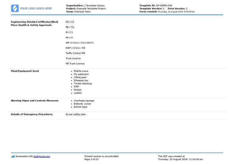 Cranes Safe Work Method Statement (Mobile cranes, truck, operations)