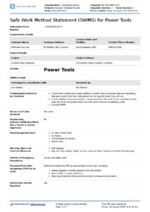 Power Tools Safe Work Method Statement (Free + editable SWMS)