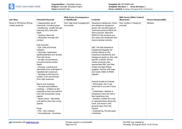 Rendering Safe Work Method Statement (Free rendering SWMS)