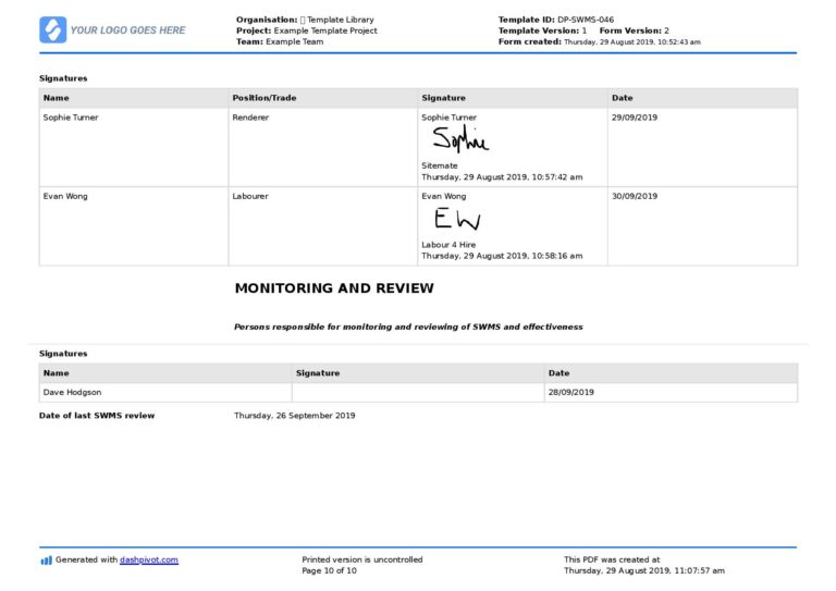 Rendering Safe Work Method Statement (Free rendering SWMS)