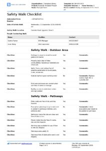Safety Walk Checklist: Editable for any Safety Walkthrough