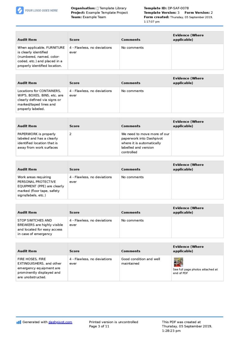 5S Audit Checklist template: Free and customisable checklist