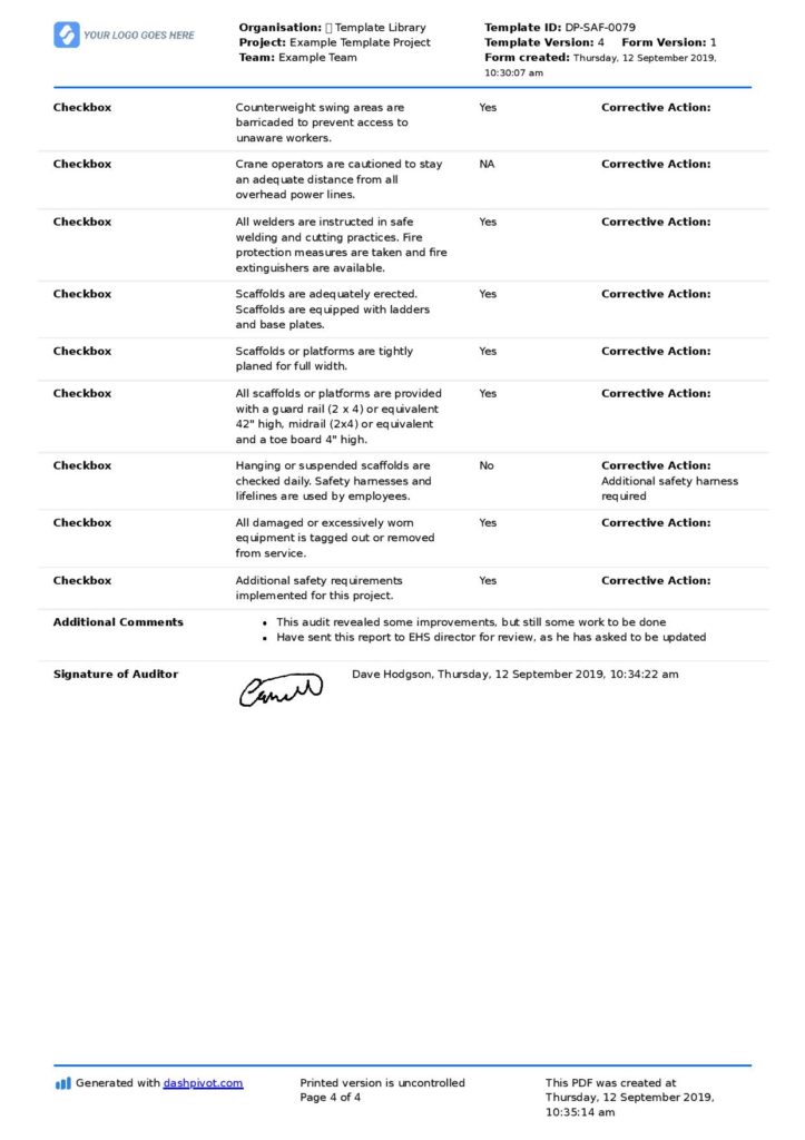 Safety Audit Checklist Template Better Than PDF Excel Checklists 