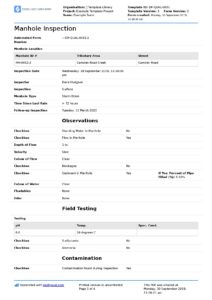 Manhole Inspection Checklist (Free and editable template)