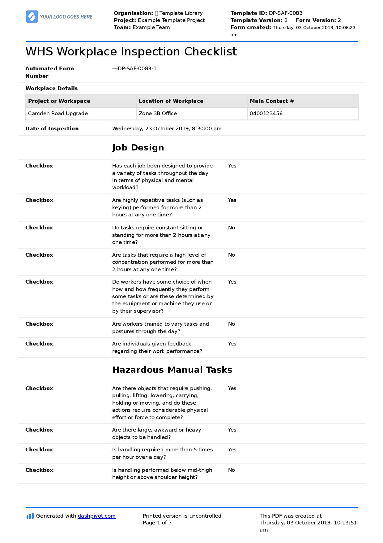 Free Whs Templates