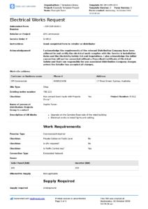 Electrical Works Request form (Free and editable template)