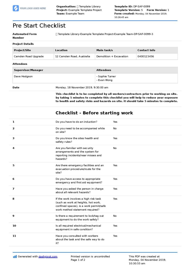 New Starter Checklist 2024 Format Download Kaila Mariele