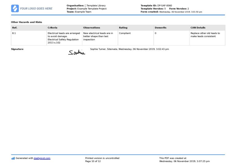 Field Inspection Report template (Free to use and better for reporting)