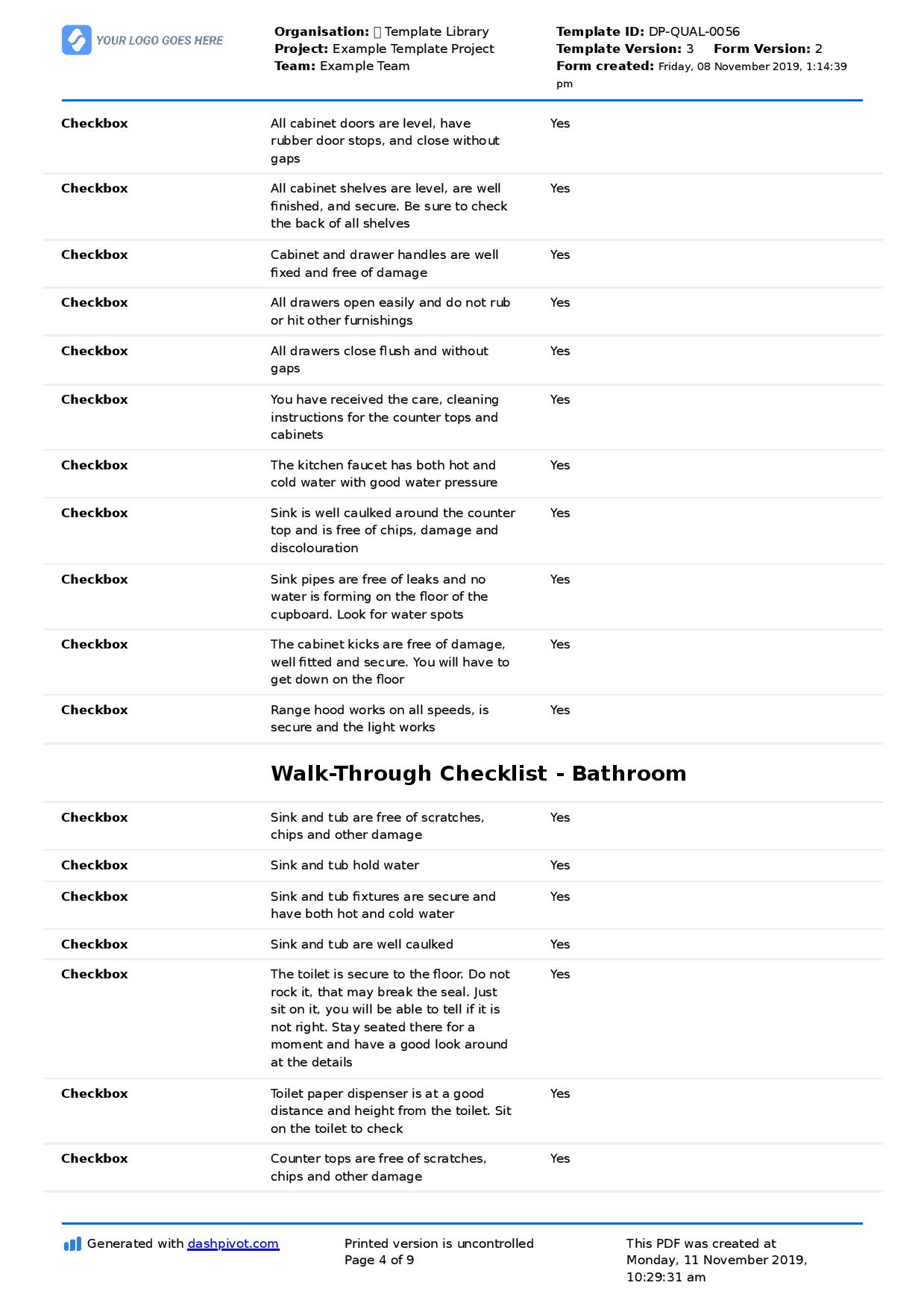 New Construction Walkthrough Checklist (Better than PDF template)