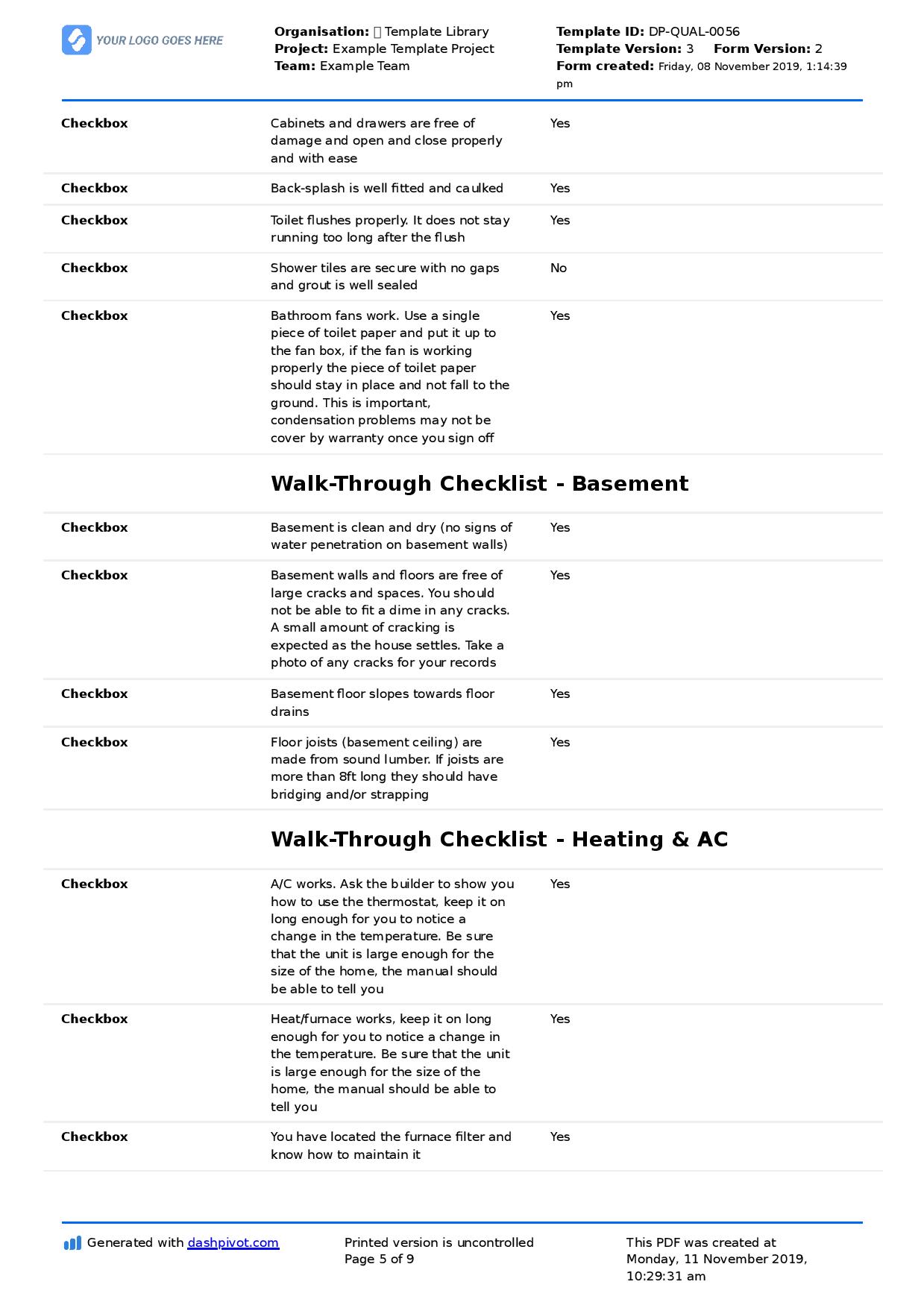 New Construction Walkthrough Checklist (Better than PDF template)