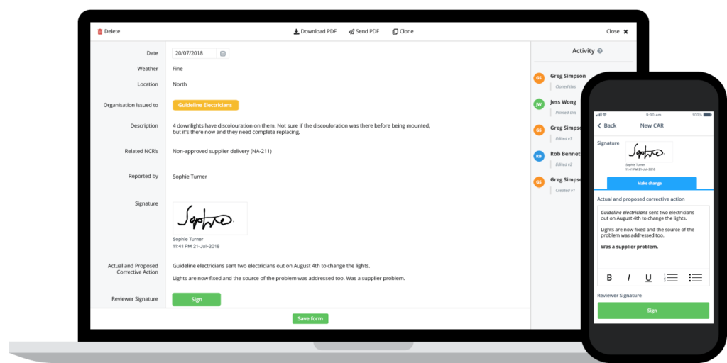 Non Conformance Software: Management, report and tracking software
