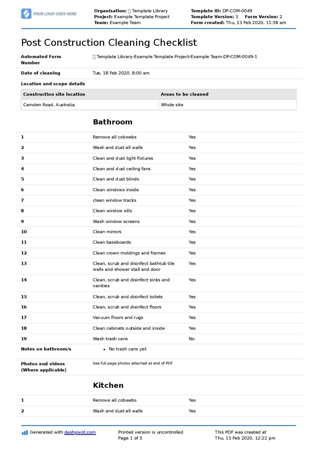 Post Construction Cleaning Checklist Better Than PDF Template 