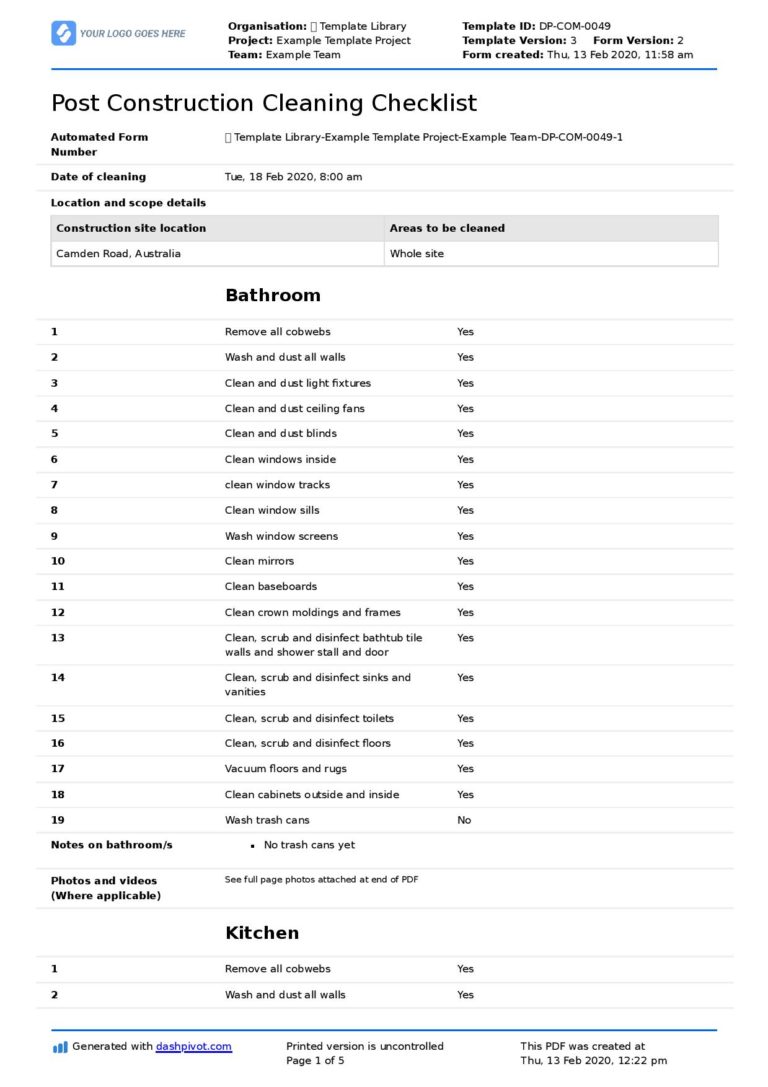 Post Construction Cleaning Checklist Better Than PDF Template Post Construction Cleaning Checklist Better Than PDF Template
