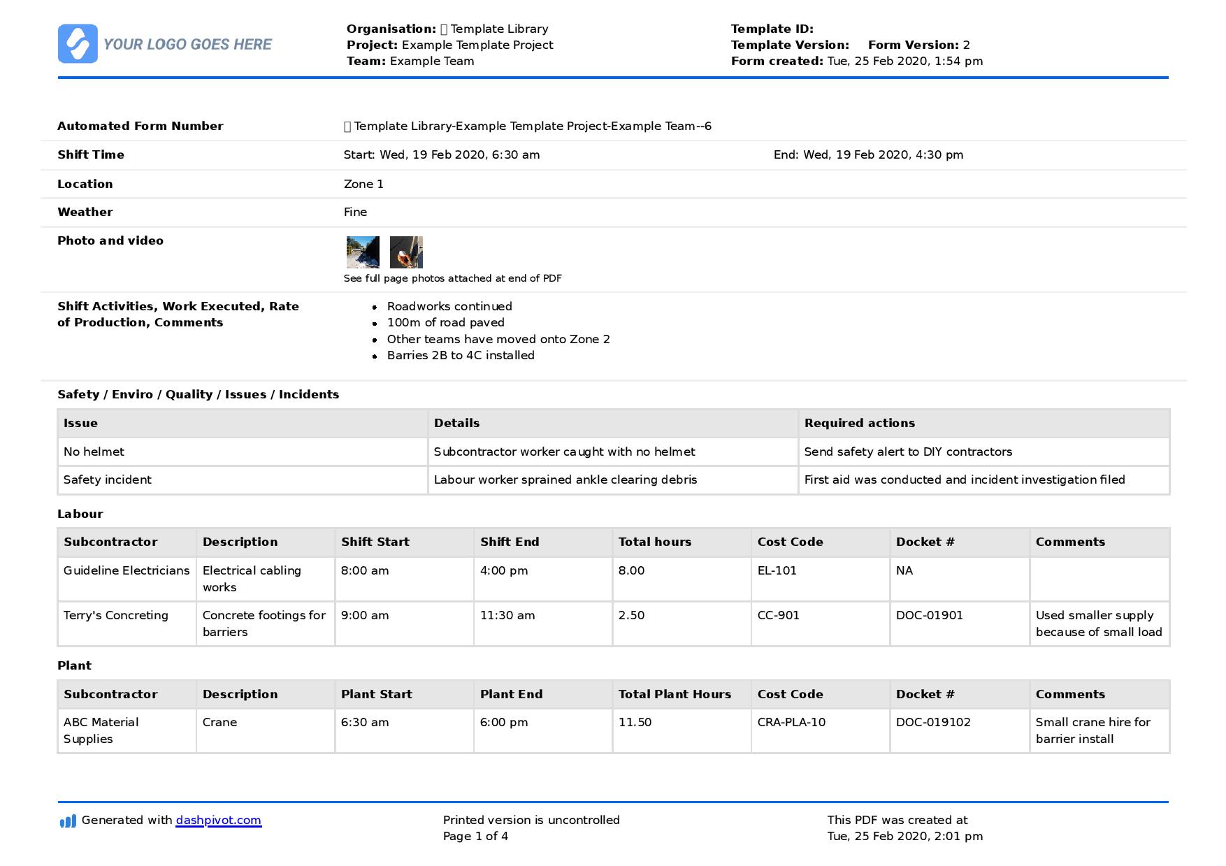 Free Site Diary Template better Than Word Doc Excel And PDF 