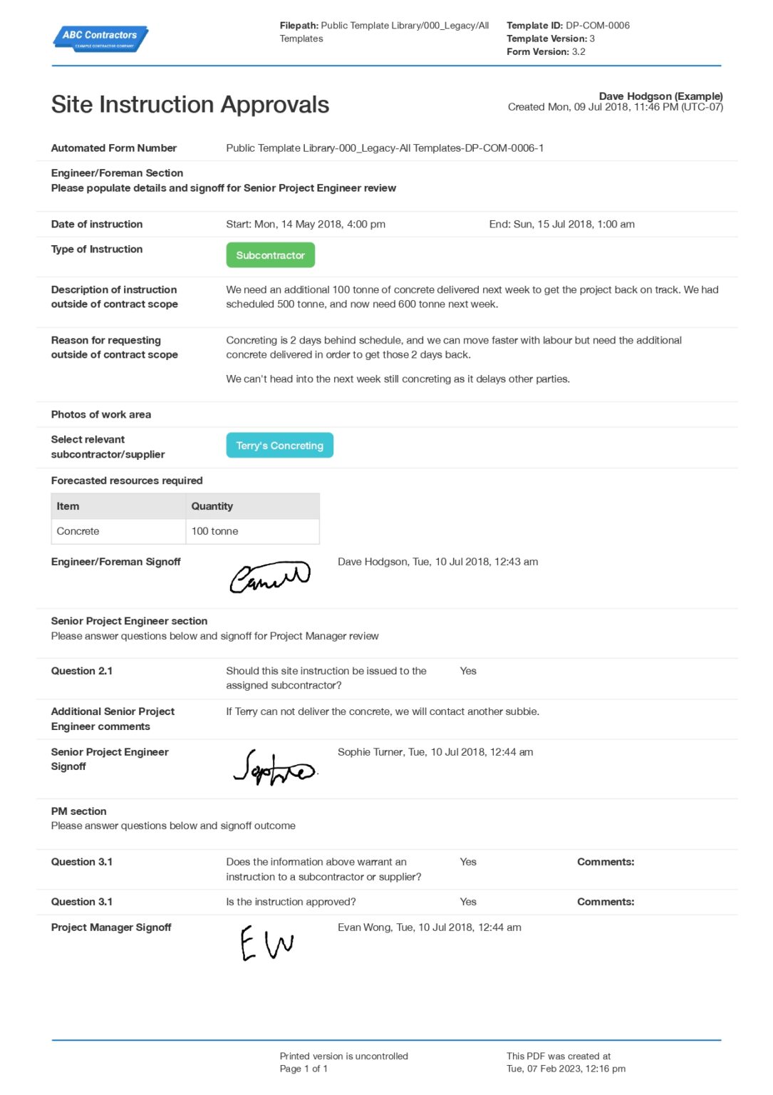 Free Site Instruction template (Better than word doc or excel)
