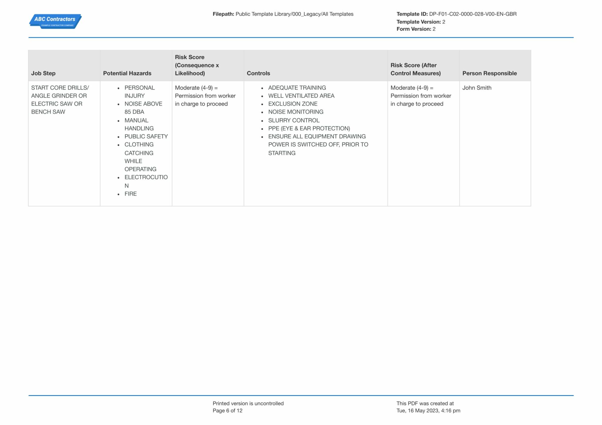 Method Statement & Risk Assessment: how are you managing risk