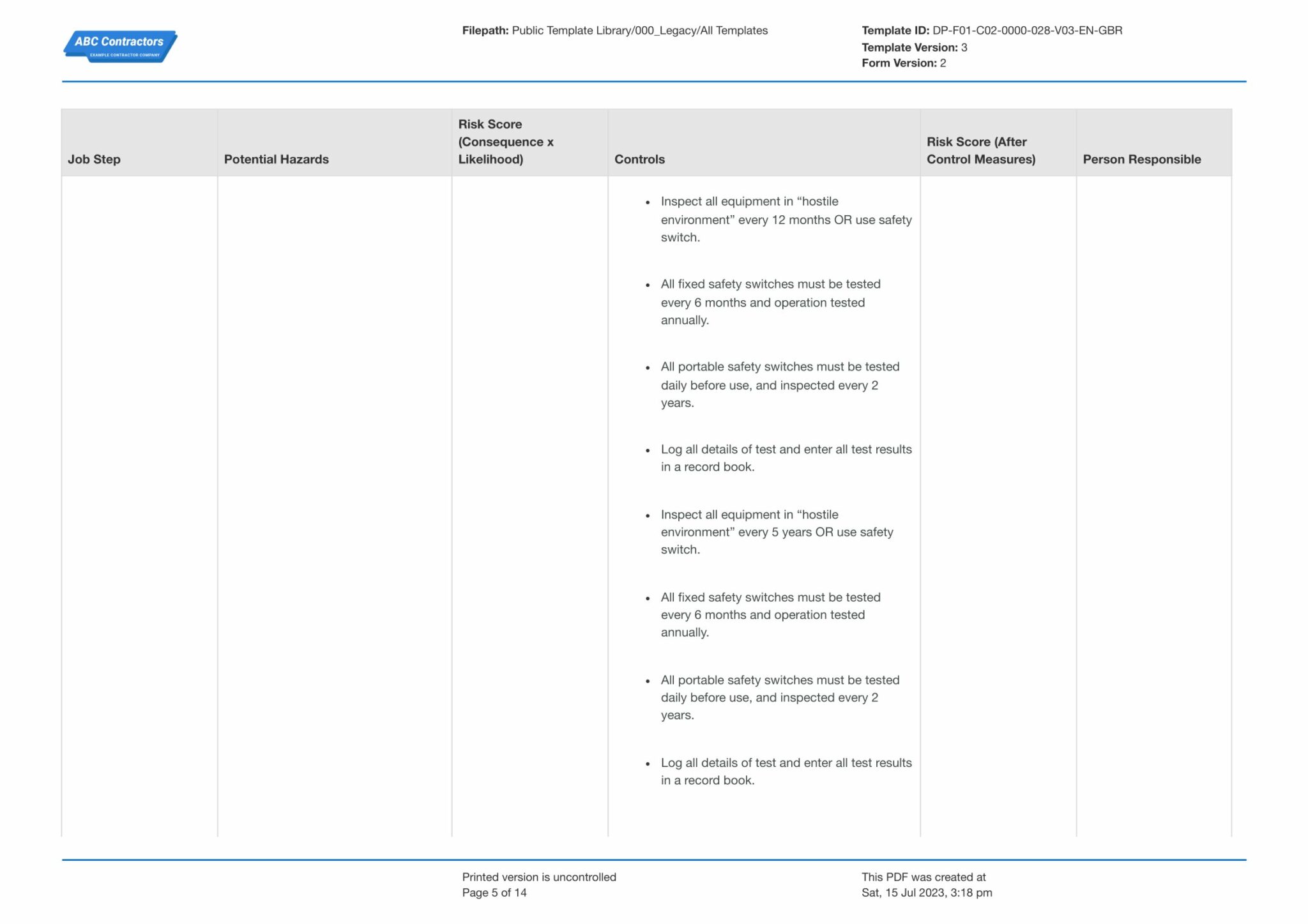 Electrical RAMS template: Use and customise the free template