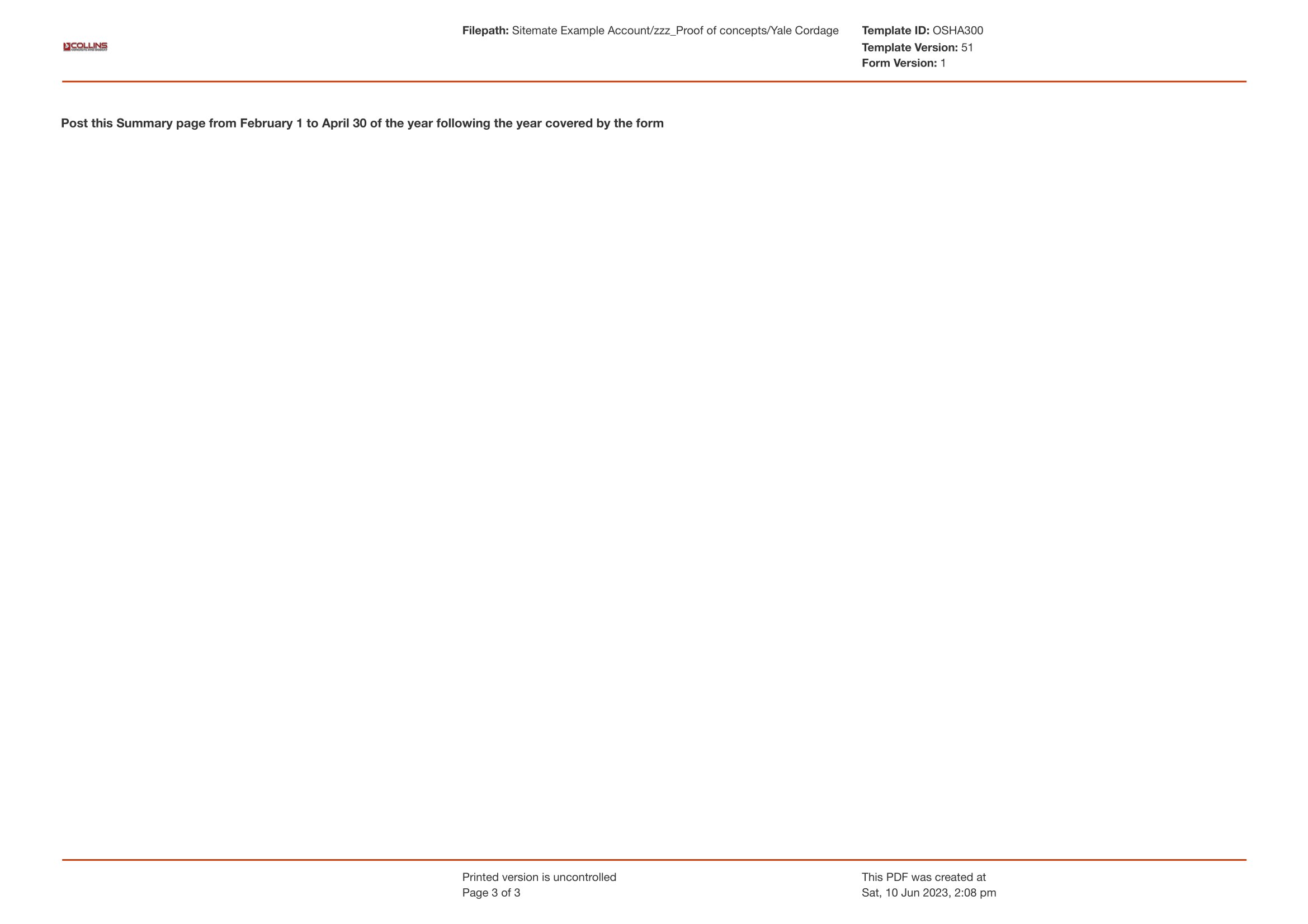 Osha Form 300a Worksheet