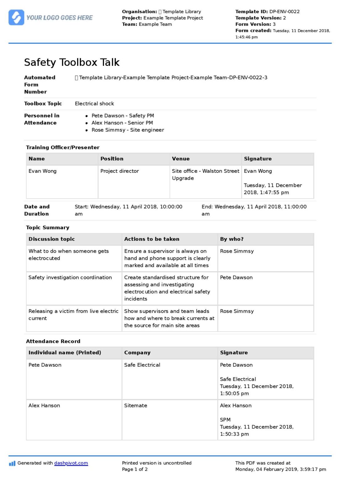 5 minute toolbox talks: run concise, relevant toolbox talks