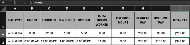 Daily Timesheet Excel Formula: Here's the Right Formulas to use