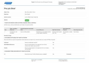 Pre-Job Brief Example