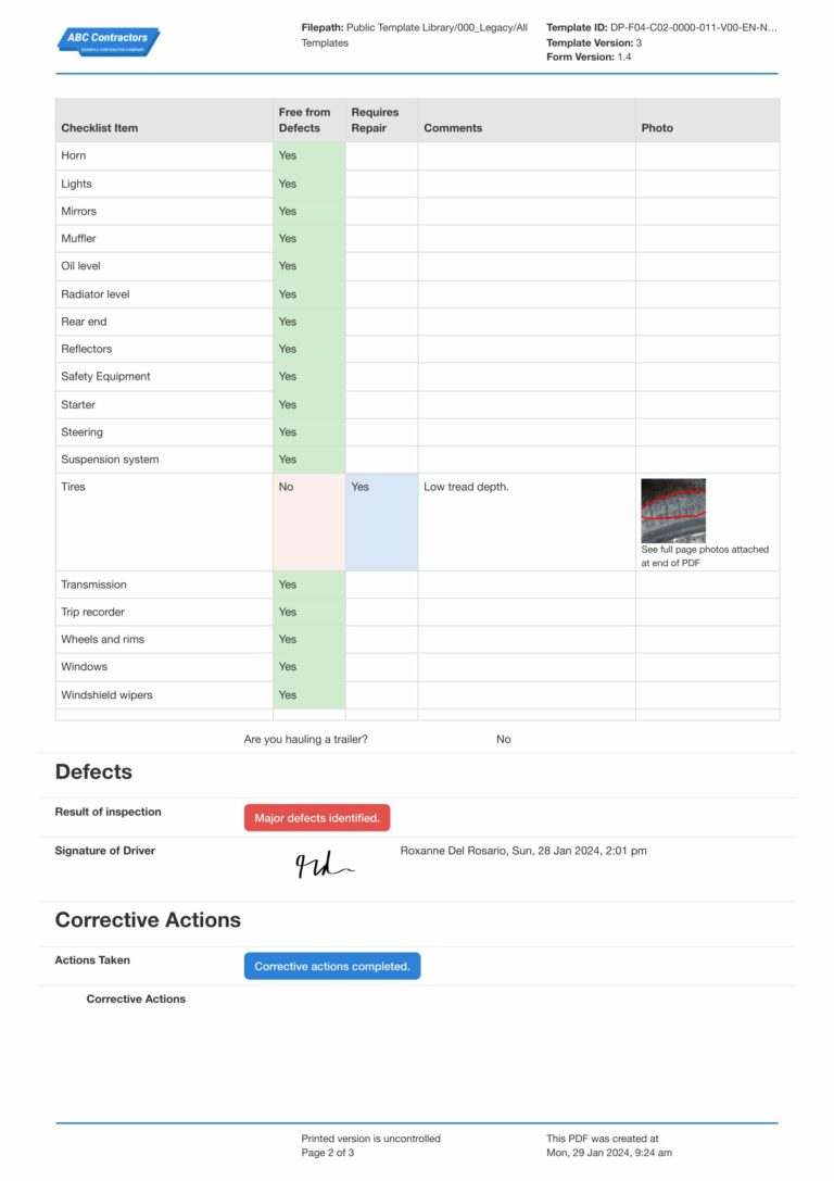 Driver Vehicle Inspection Report Requirements