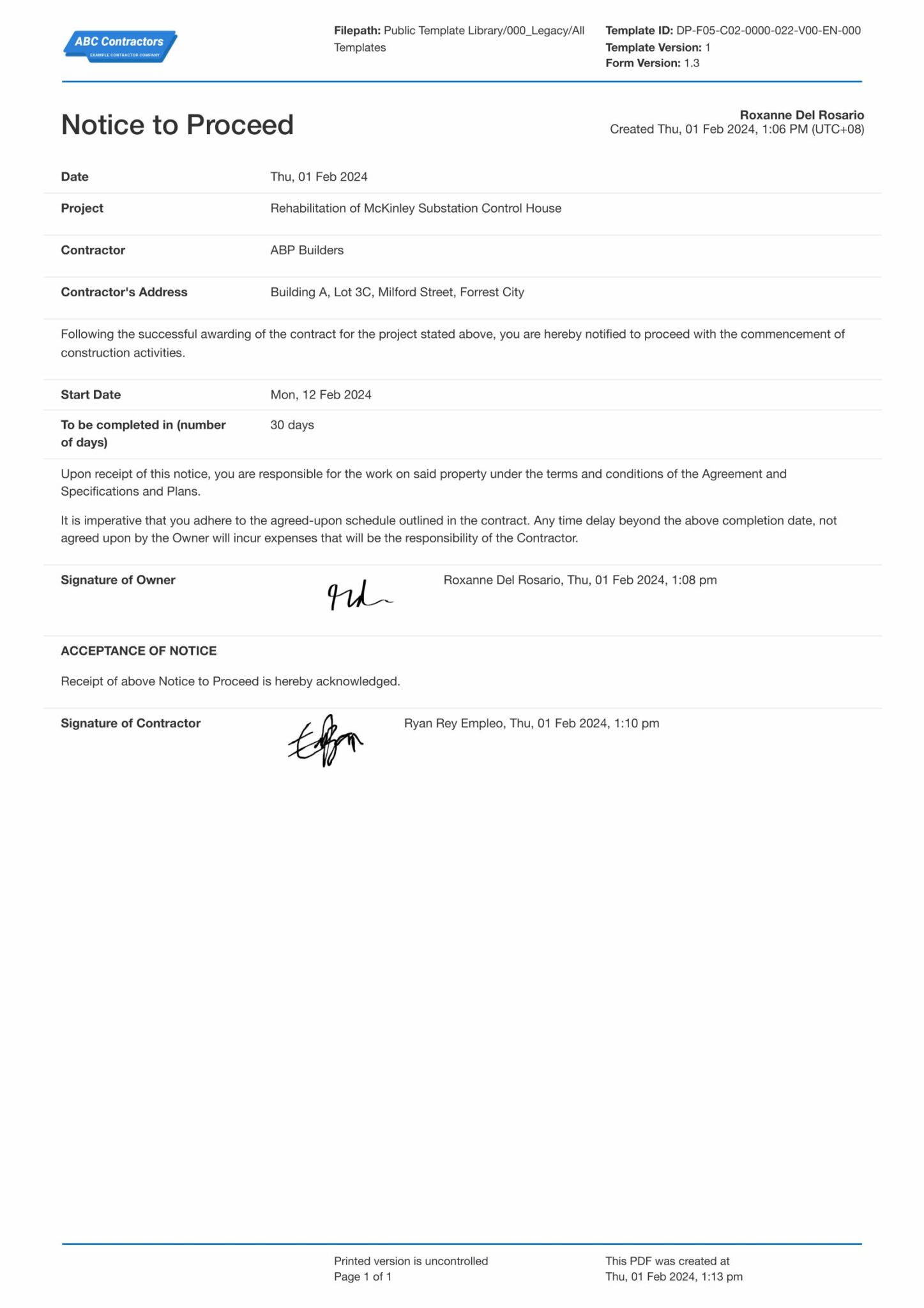 Notice to Proceed Sample: A Detailed Walkthrough for Construction