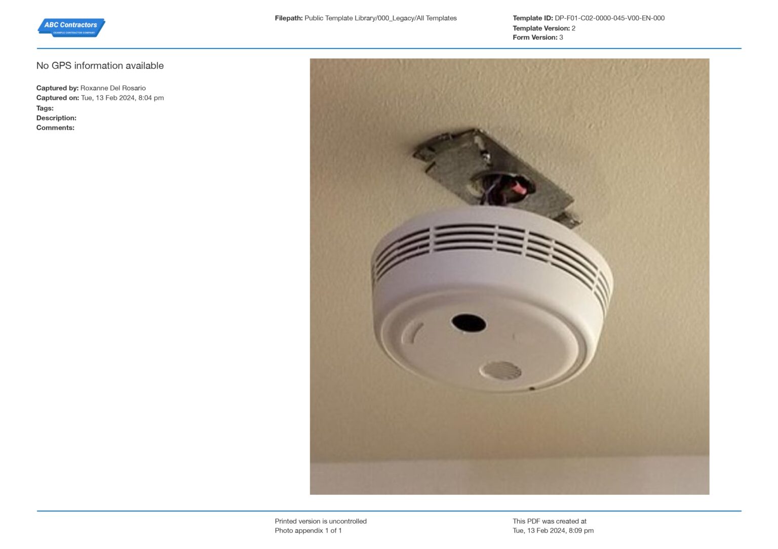 Smoke Detector Inspection Checklist: Export as PDF Form