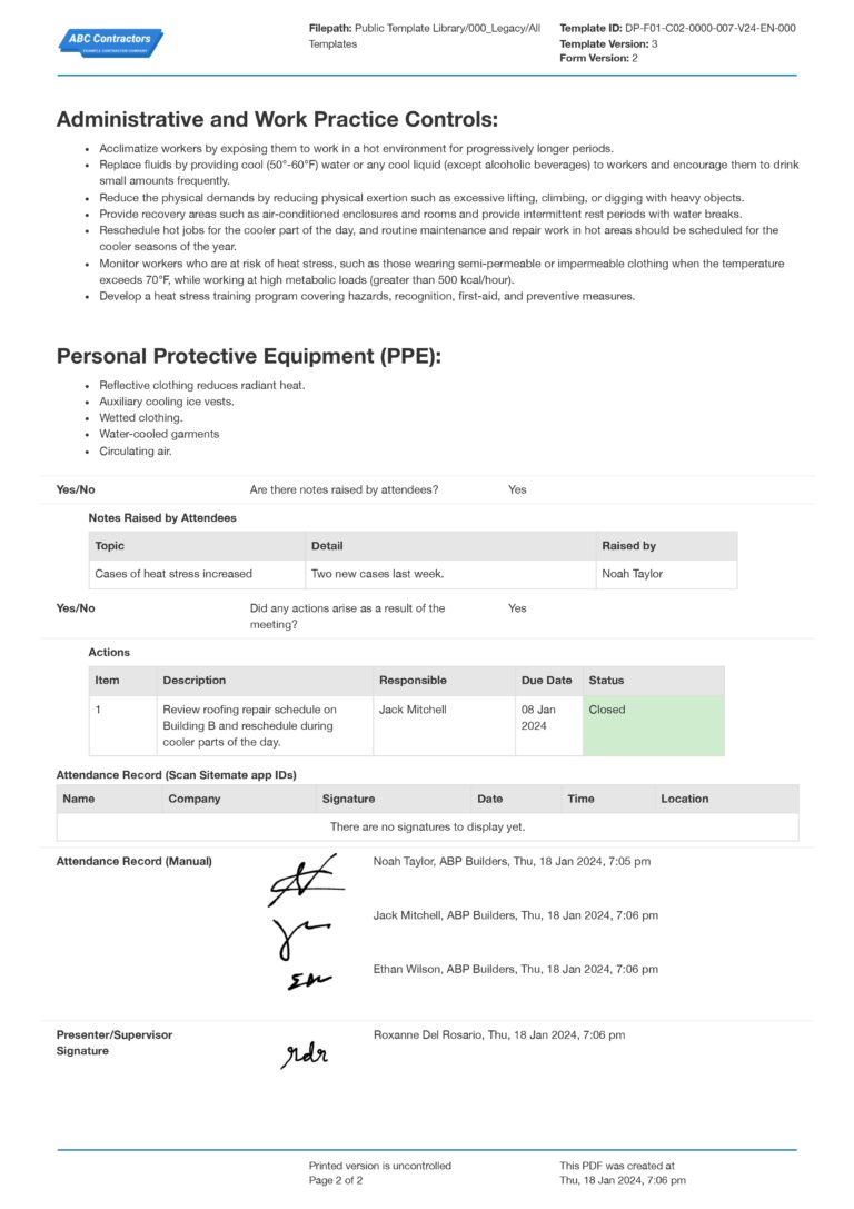 OSHA Heat Stress Standard: Follow OSHA recommendations