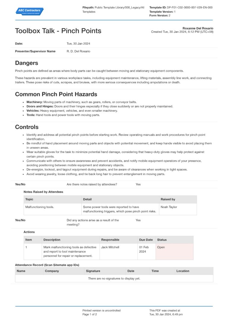 What Are Pinch Points? Learn about pinch points and their risks