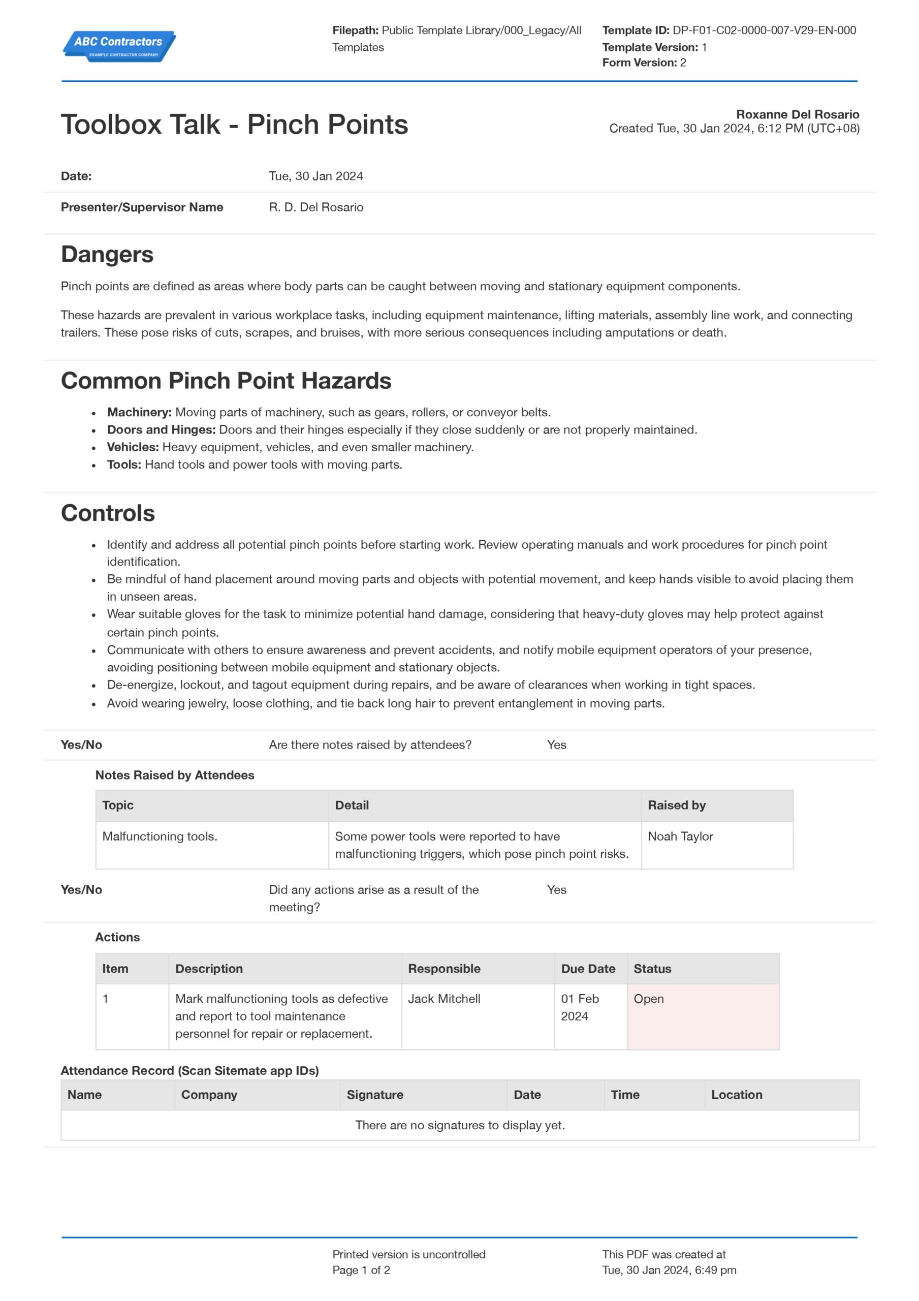 Safety Pinch Points: Strategies for Reducing Risks