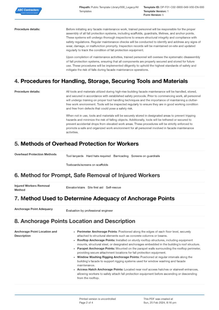 Fall Protection Plan Example: follow these safety recommendations Fall Protection Plan Example: follow these safety recommendations